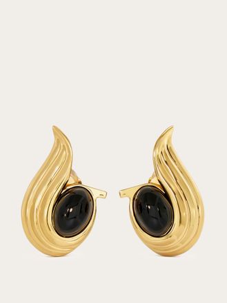 Ferragamo Damen Ohrringe mit Edelstein Schwarz