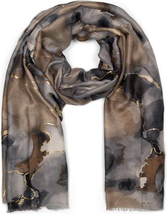 styleBREAKER Schal Schal Marmor Muster Metallic Details