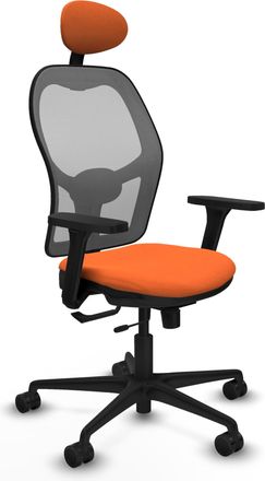 Piqueras y Crespo Ergonomischer B&uuml;rostuhl mit 3D-Armlehnen und festem Kopfteil, ausgestattet mit Syncro/Traslack und eingespritztem Schaum. Mit Rollen von 65 mm Nylon, 