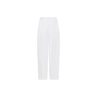Seventy Pantalone in misto lino - - Trousers - Damen - Wei&szlig; - M