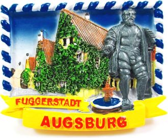 Generic Augsburg Fuggerstadt Bayern Magnet Poly Germany Souvenir Bavaria 7,5 cm