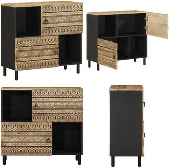 vidaXL Sideboard 80x33,5x75 cm Raues Mangoholz - Vidaxl