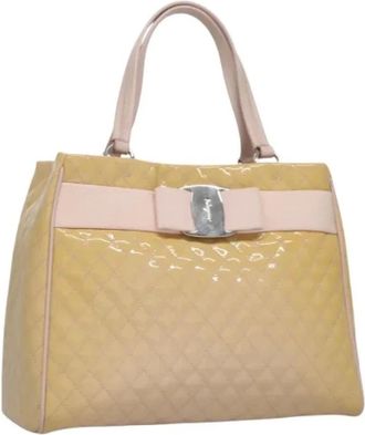 Ferragamo Pre-owned Cuir sacs-main - Femme - Pre-owned - Beige - Taille: ONE Size
