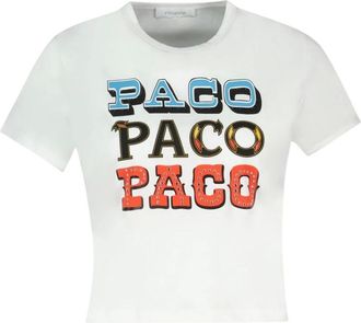 Paco Rabanne T-shirt imprim&eacute; Paco - Femme - Tops - Blanc - Taille: 40 FR