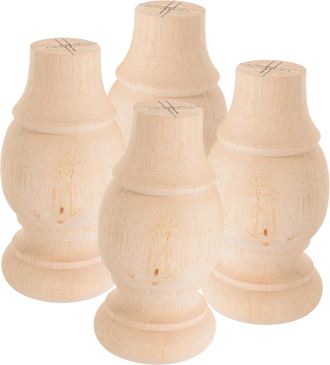 DOITOOL 4stücke Runde Tischfüße Aus Massivholz Geschnitzte Holzbeine Für Sofatisch Möbelfüße Aus Hartholz Ersatz-holzbeine Für Schränke Holzfüße