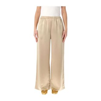By Malene Birger Cabello Wide-Leg Satin Hose - - Trousers - Damen - Beige - S