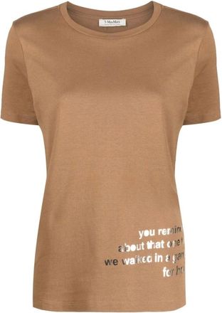 Max Mara Femme, Tops, Brun, Taille: 38 FR Maglia Cotone