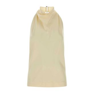 Stella McCartney Femme, Tops, Jaune, Taille: 36 FR Haut satin&eacute; dos nu