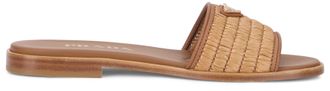 Prada Womens Ciabatta Sandal Raffia Leather Beige
