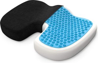 Bonmedico Sitzkissen orthopädisch - Memory Foam Gel Steißbeinkissen - Ergonomisches Sitzkissen für Auto & Bürostuhl, Rollstuhlkissen - Wellness Schwarz Velours 