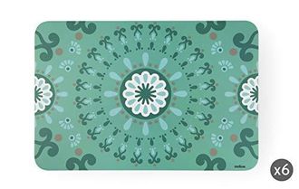 Excelsa Mandala Platzset, Blau, 43 x 29 cm, 6 Einheiten