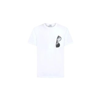 Moschino Bedrucktes T-Shirt aus Baumwoll-Jersey - - Tops - Herren - Wei&szlig; - M