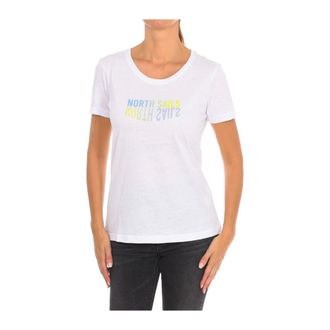 North Sails Femme, Tops, Blanc, Taille: 40 FR T-shirt à manches courtes avec col côtelé