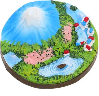 Lurrose Miniatur Landschaftsdekoration Mini Mount Fuji Statue Handbemalt Japanische Micro Landschaft Deko f&uuml;r Wohnzimmer Schlafzimmer Kleine Tischfigur Feng S