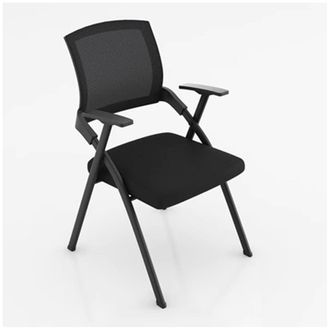 Generic Ergonomic Folding Training Chair for Office & Conference - Blue Accent Desk Chair with Wide Seat, Portable Meeting & Training Chair for Company Use