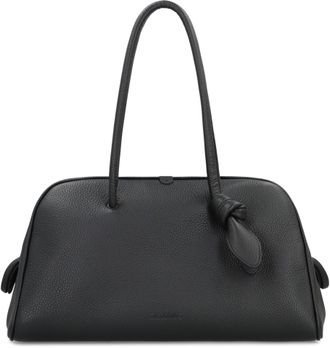 Jacquemus Womens Bowling Bag Black Leather Calf Handbags Hand