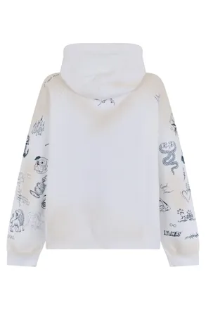 Balenciaga Mens Sweatshirt Hooded Zip White Cotton Top