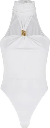 Elisabetta Franchi Femme, Tops, Blanc, Taille: 40 FR Body Jewel