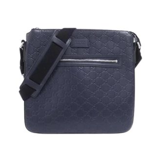 Gucci Sac bandouli&egrave;re en cuir signature Pre-owned - Femme - Pre-owned - Bleu - Taille: ONE Size