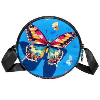 Generic Sac à bandoulière rond pour femme, beau petit sac à bandoulière avec fermeture éclair, bretelles réglables, sac à main rond décontracté pour femmes et