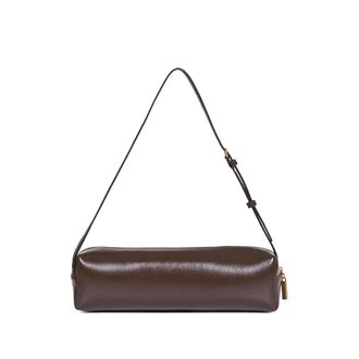 Khaite Crackle Calf Leather Shoulder Bag - Brown