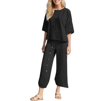 Generic Ensemble de v&ecirc;tements de d&eacute;tente pour femme - Ensemble 2 pi&egrave;ces pour femme - Sweat &agrave; capuche en polaire - Pantalon de jogging - Automne et hiver - Ens