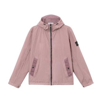 Stone Island Homme, Vestes, Violet, Taille: XL Garment Dyed Crinkle Reps NY Jacket