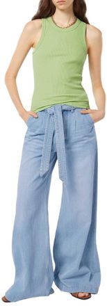 Scotch & Soda Womens Rib Tank Tanktop, Shirting Blue, X-Large