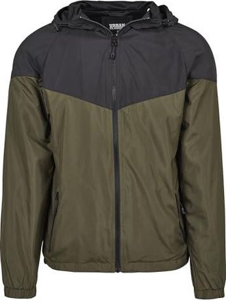 Urban Classics Windbreaker 2-Tone Tech Windrunner, veste demi-saison pour homme dans de nombreuses couleurs, tailles S &agrave; 5XL, Noir/Darkolive, L