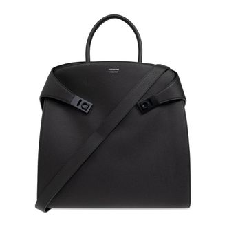 Ferragamo Homme, Sacs, Noir, Taille: ONE Size Hug Shopper Bag