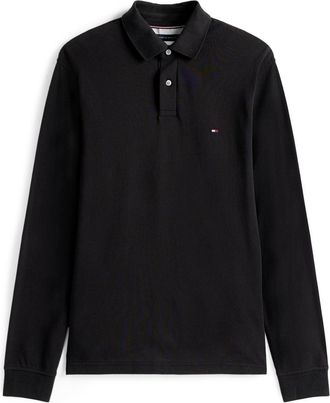 Tommy Hilfiger Langarm-Poloshirt aus Baumwoll-Piqué, Regular Fit in