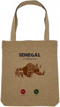 Fabulous Sac Shopping Tote Bag Aspect Lin - S&eacute;n&eacute;gal Is Calling Me Rhinoceros Safari - Sac de Courses Toile Epaisse 360g Beige Naturel Cabas Port&eacute; Epaule Solide