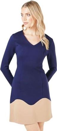 Principles Robe droite ponte à ourlet contrasté bleu marine, bleu marine, 42