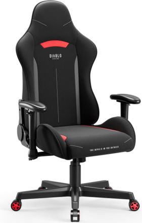 Diablo Gamer Stuhl Stoff | Gaming Stuhl Ergonomisch mit Stoffbezug, Verstellbare Armlehnen, Kippmechanismus | Schreibtischstuhl Gaming, Bürostuhl Gaming bis 