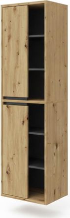 Vicco Badschrank Artisan-Eiche Viola 50x170x33 cm - W&auml;scheschrank, Leichte Reinigung des Bodens Dank wandh&auml;ngender Montage