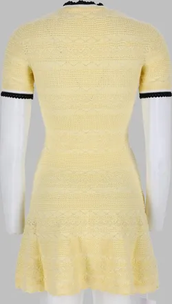 Self Portrait Pointelle Knit Dress - Yellow