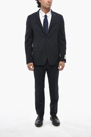 Corneliani CC COLLECTION Anzug Aus Schurwolle Mit Zwei R&uuml;ckenschlitzen Klassisches Revers Corneliani