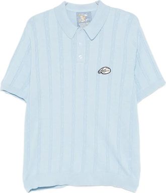 KidSuper Studios Homme, Tops, Bleu, Taille: XL Polo Ray&eacute; Brod&eacute;