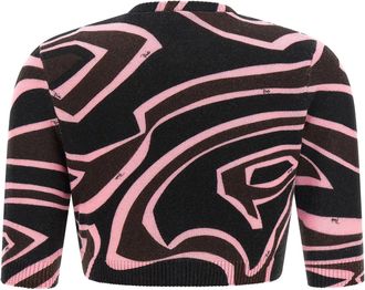 Emilio Pucci Labirinto Graphic Wool Blend Cardigan - Black