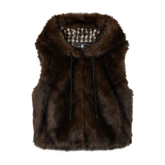 Luisa Cerano Gilet en fausse fourrure - Femme - Vestes - Brun - Taille: 38 FR