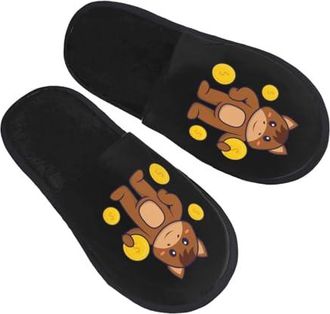 Generic Chaussons Cheval Mignon Tenant Une Pièce De Monnaie Doux Pantoufles Avec Semelle Caoutchouc Slippers Pour Chambre Voyage Automne L