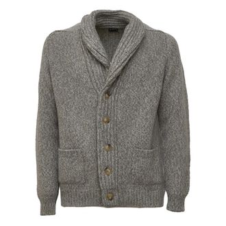Fedeli Strickjacke mit Knopfleiste und langen &Auml;rmeln - - Knitwear - Herren - Grau - XL