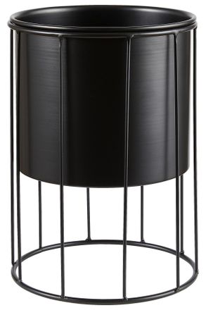 Ambia Home Pflanztopf, Schwarz, Metall, rund, 25.5 cm, Abstufung auf der Innenseite, Dekoration, Blumen & Zubeh&ouml;r, &Uuml;bert&ouml;pfe