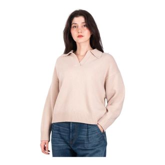 Max Mara Femme, Pulls, Beige, Taille: 38 FR Agre Wool Polo