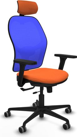 Piqueras y Crespo Ergonomischer PC-Stuhl mit 3D-Armen, h&ouml;henverstellbare Lendenwirbelst&uuml;tze und h&ouml;henverstellbares Kopfteil und Neigungsverstellung, ausgestattet mit Sy