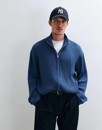 Weekday gilet zipp&eacute; c&ocirc;tel&eacute; bleu marine