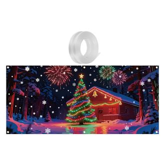 Generico Copertura Natalizia Per Garage - 396 x 183 cm Dekoration fluoreszierend UV Stagionale gro&szlig; Hintergrund Festlich Colorato Per Garage Accoglient E Alleg