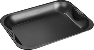 Zenker 7212 Plat à four rectangulaire, plat à gratin de pâtes, plat rectangle, plat à four, Acier, Noir, 40 x 30 x 5 cm