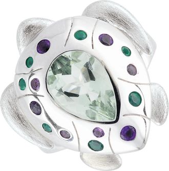 Edenly Ring Spaziergang der Sinne - Meeresschildkröte - Silber und Halbedelsteine