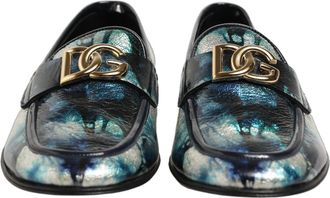 Dolce & Gabbana Metallic Leather Loafer - Blue